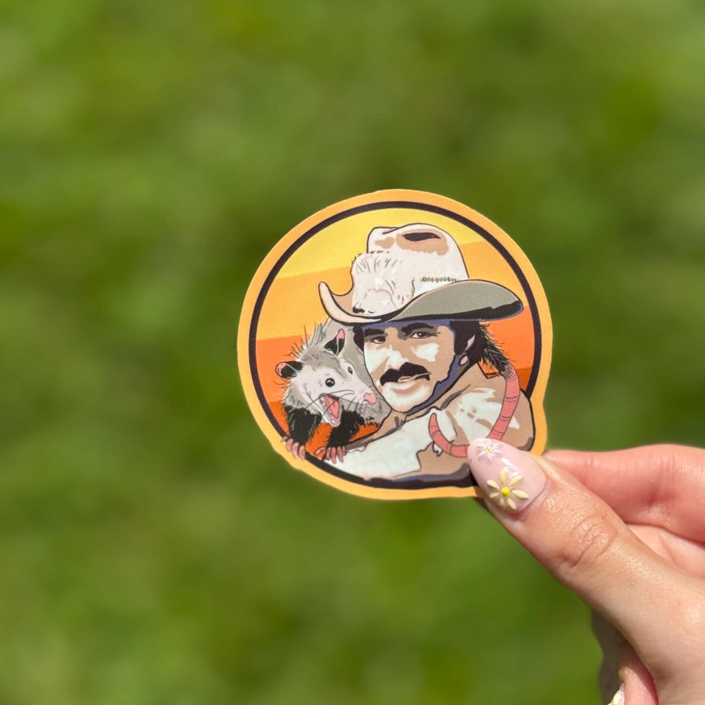 Inspired Burt Reynolds and Opossum Sticker – CrazyOpossumLady